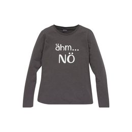 Kidsworld Shirt M&auml;dchen Gr&ouml;&szlig;e 140/146 anthrazit / wei&szlig;
