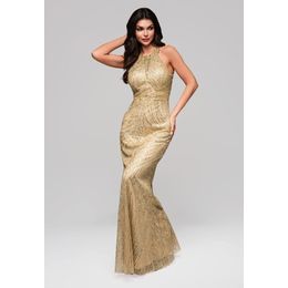 Ombre Abendkleid Damen Gr&ouml;&szlig;e 34 gold Winterkleid