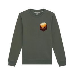 Watapparel Sweatshirt 'Hiking in the mountains' Damen Gr&ouml;&szlig;e XXXL braun / dunkelgr&uuml;n / orange / wei&szlig;