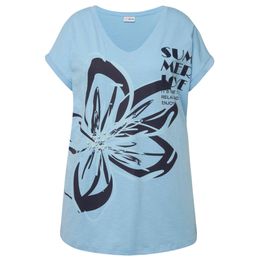 MIAMODA T-Shirt Damen Gr&ouml;&szlig;e L navy / himmelblau