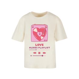F4NT4STIC T-Shirt 'Love Oldies Playlist Valentinstag' Damen Gr&ouml;&szlig;e XXL sand / pink / rosa