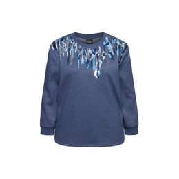 Ulla Popken Sweatshirt Damen Gr&ouml;&szlig;e XXL/XXXL hellblau / dunkelblau / silber