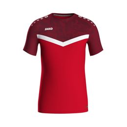 Jako Funktionsshirt Jungen Gr&ouml;&szlig;e 164 rot / dunkelrot / wei&szlig;