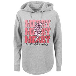 F4NT4STIC Sweatshirt 'Merry Christmas Print Leo Print' Damen Gr&ouml;&szlig;e XS grau / mischfarben