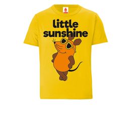 logoshirt Shirt 'Maus - Little Sunshine' Jungen Gr&ouml;&szlig;e 140 braun / zitronengelb / orange / schwarz
