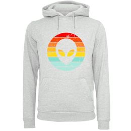 F4NT4STIC Sweatshirt 'Alien Head Retro Sunset' Herren Gr&ouml;&szlig;e L t&uuml;rkis / goldgelb / grau / rot