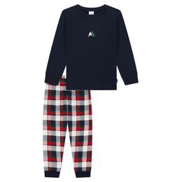 Schiesser Pyjama ' Family ' Jungen Gr&ouml;&szlig;e 92 nachtblau / rot / wei&szlig;