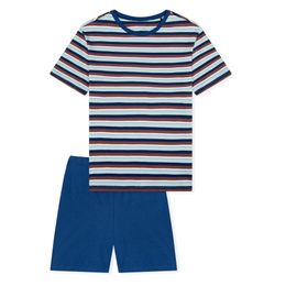 Schiesser Shorty ' Nightwear ' Jungen Gr&ouml;&szlig;e 164 dunkelblau / offwhite