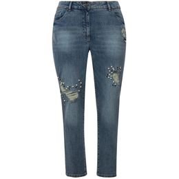 Angel of Style Jeans Damen Gr&ouml;&szlig;e 35/36 blue denim / schwarz / wei&szlig;