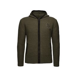 Kr&uuml;ger Buam Kr&uuml;ger Buam Strickjacke 'Bastian' Herren Gr&ouml;&szlig;e S gr&uuml;n / schwarz