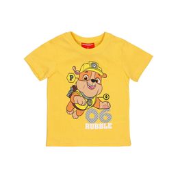 PAW PATROL T-Shirt Jungen Gr&ouml;&szlig;e 116 braun / gelb / grau / wei&szlig;
