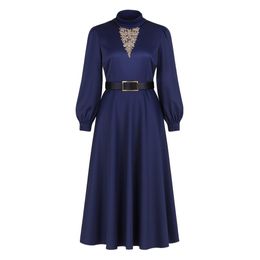 Modamihram Abendkleid Damen Gr&ouml;&szlig;e 44 blau Winterkleid