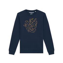 Watapparel Sweatshirt 'Self Love' Herren Gr&ouml;&szlig;e XS navy / braun / gelb