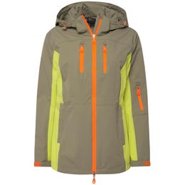 Lauras&oslash;n Funktionsjacke Damen Gr&ouml;&szlig;e XXL grau / gr&uuml;n / orange