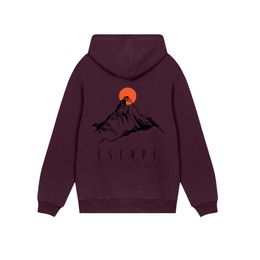 F4NT4STIC Sweatshirt 'Escape Discover The World Mountain' Herren Gr&ouml;&szlig;e XL lila / orange / schwarz