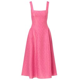 Adrianna Papell Midikleid mit Tr&auml;gern 'Textured Jacquard Midi Dress' Damen Gr&ouml;&szlig;e 34 pink Winterkleid