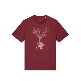 Life-tree Shirt 'Organic Fairwear Weltenbaum' Herren Gr&ouml;&szlig;e XL burgunder