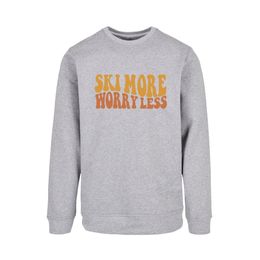 F4NT4STIC Sweatshirt 'Ski More Worry Less' Herren Gr&ouml;&szlig;e XS karamell / kastanienbraun / graumeliert