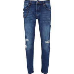 2Y Premium Jeans Herren Gr&ouml;&szlig;e 33 dunkelblau / wei&szlig;
