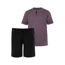 JP1880 Pyjama Herren Gr&ouml;&szlig;e XL mauve / schwarz