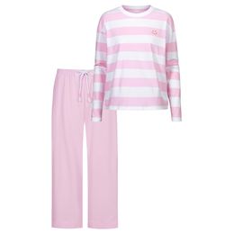 Mey Pyjama 'Streaked Lines' Damen Gr&ouml;&szlig;e XXL rosa Winterkleid