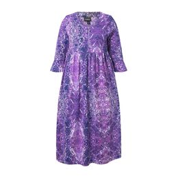 Ulla Popken Kleid Damen Gr&ouml;&szlig;e 62/64 lila / violettblau / helllila Winterkleid