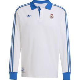 adidas originals Shirt 'Real Madrid Terrace Icons Long Sleeve Polo' Herren Gr&ouml;&szlig;e M blau / wei&szlig;