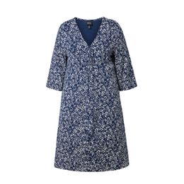 Ulla Popken Kleid Damen Gr&ouml;&szlig;e 62/64 blau / dunkelblau Winterkleid