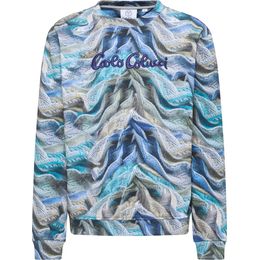 Carlo Colucci Sweatshirt 'Dotti' Herren Gr&ouml;&szlig;e XXL blau / t&uuml;rkis / pastellblau / greige