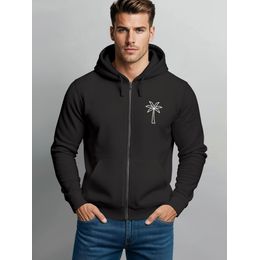 Neverless Sweatjacke 'Palme Polygon' Herren Gr&ouml;&szlig;e L schwarz