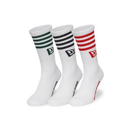 New Era Socken 'Stripe Crew' Damen Gr&ouml;&szlig;e 39/42 wei&szlig;