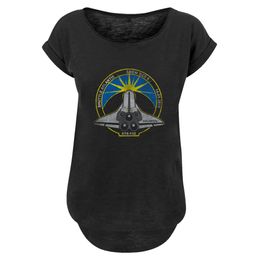 F4NT4STIC T-Shirt 'NASA STS 132 Atlantis Mission Badge Distressed' Damen Gr&ouml;&szlig;e XS blau / gelb / schwarz