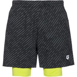 arena Sportshorts Herren Gr&ouml;&szlig;e S hellgrau / limette / schwarz