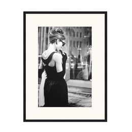Liv Corday Bild 'Breakfast at Tiffany's' Herren Gr&ouml;&szlig;e 30x40 grau / schwarz / wei&szlig;