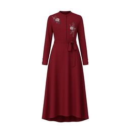 Modamihram Kleid Damen Gr&ouml;&szlig;e 46 marine / rosa / karminrot Winterkleid
