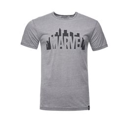 Recovered T-Shirt 'Marvel City Logo' Herren Gr&ouml;&szlig;e L grau