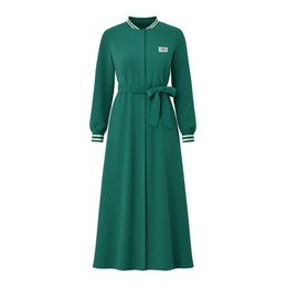 Modamihram Kleid Damen Gr&ouml;&szlig;e 48 dunkelgr&uuml;n / wei&szlig; Winterkleid