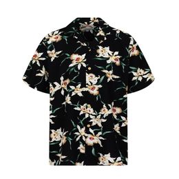 Paradise Found Hemd 'Tom Selleck Star Orchid' Herren Gr&ouml;&szlig;e 4XL schwarz
