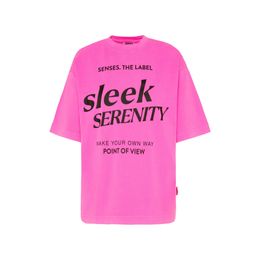 Senses.the Label T-Shirt 'TEC:LA' Damen Gr&ouml;&szlig;e XS pink / schwarz