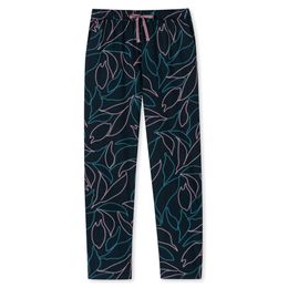 Schiesser Pyjamahose ' Mix & Relax ' Damen Gr&ouml;&szlig;e L dunkelblau / lila Winterkleid