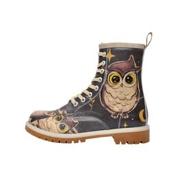 DOGO Schn&uuml;rstiefel 'DOGO Boots - Owls Family' Damen Gr&ouml;&szlig;e 39 schwarz Winterschuhe
