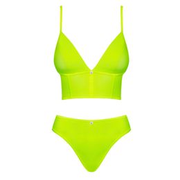 Obsessive Neglig&eacute;e 'Neonia Set' Damen Gr&ouml;&szlig;e 40/42 neongelb