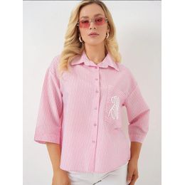 Bigdart Bluse Damen Gr&ouml;&szlig;e M hellpink / wei&szlig;