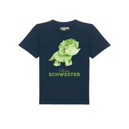 Watabout.kids T-Shirt 'Dinosaurier' M&auml;dchen Gr&ouml;&szlig;e 98/104 navy / mischfarben