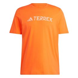 adidas terrex Sportshirt 'Classic' Herren Gr&ouml;&szlig;e L dunkelorange / wei&szlig;