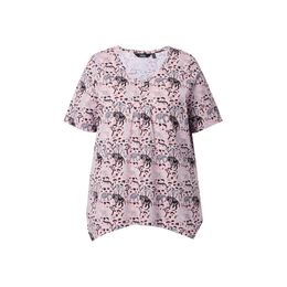 Ulla Popken Shirt Damen Gr&ouml;&szlig;e 9XL/10XL basaltgrau / dunkellila / rosa