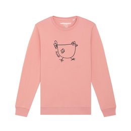 Watapparel Sweatshirt ' Le poulet - das Huhn ' Herren Gr&ouml;&szlig;e XL rosa / schwarz