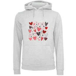 F4NT4STIC Sweatshirt 'Cute Herzen Variety Valentinstag' Damen Gr&ouml;&szlig;e XXXL grau / dunkelgrau / altrosa / blutrot