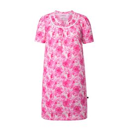 Ulla Popken Nachthemd Damen Gr&ouml;&szlig;e M/L pink / wei&szlig;