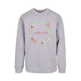 F4NT4STIC Sweatshirt 'Winter Time' Herren Gr&ouml;&szlig;e 5XL grau / gr&uuml;n / rot